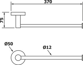 Aqualine, SAMBA držák toaletního papíru rezervní, černá, SB218