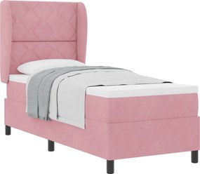 Postel s boxspringem s čelo Růžová 200 x 80 cm samet 3340957