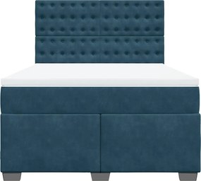 Box spring postel s matrací modrá 160 x 200 cm samet 3293270
