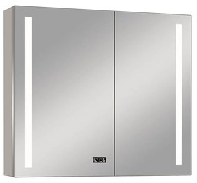 Aluminio Sun Zrcadlová skříňka s LED osvětlením, 100 × 70 × 13 cm, stříbrná