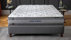 Matrace Cool &amp; Wool, Středně tvrdá, pružinová, oboustranná/termoregulační, 180x200 cm