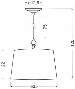 Stříbrný závěsný lustr Gillenia pro žárovku E27  - Candellux