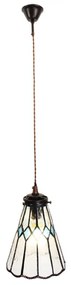 Závěsná Tiffany lampa modré detaily Blue Rock – 15x115 cm