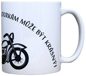 Super plecháček Keramický hrnek s potiskem motorka Objem a motiv: 320 ml bílý uvnitř