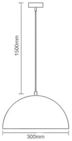 Lustr na lanku 1xE27/60W/230V pr. 30 cm bílá