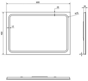 Sapho Gemini II 40 x 60 cm zrcadlo s LED osvětlením GM040