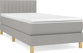 Box spring postel s matrací světle šedá 80 x 200 cm textil 3140729