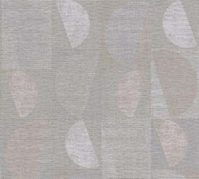 Vliesová tapeta geometrický vzor, šedá, růžová, zelená, modrá 663-02 / Tapety na zeď Balade (0,53 x 10,05 m) Dekens