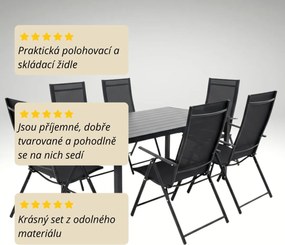 Vikio Zahradní set 150x90 pro 6 osob V136 černá