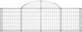 Klenuté gabionové koše 2 ks 200x30x60/80 cm pozinkované železo 3146068