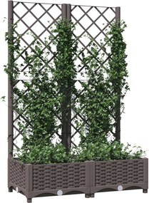 vidaXL Zahradní truhlík s treláží 80 x 40 x 121,5 cm PP [318260] Barva: Hnědá