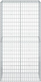 Gabionový koš s víkem 100 x 50 x 200 cm pozinkované železo 3295166