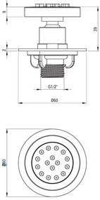 Deante Shower nozzle, round, concealed