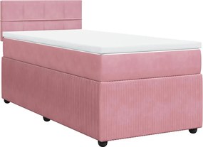 Box spring postel s matrací růžová 80 x 200 cm samet 3289895