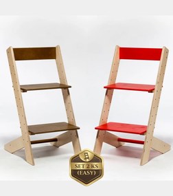 Lucas Wood Style - rostoucí židle EASY LINE zvýhodněný set 2 ks -  kaštan + lila