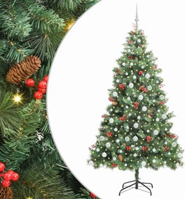 Umělý vánoční stromeček 300 LED Teplá bílá PVC a kov Zelená 3395146
