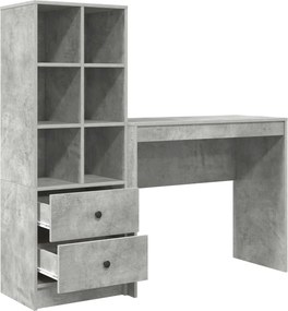 Stůl Betonově šedá 135,5 x 40 x 127 cm 2 ks 3337324