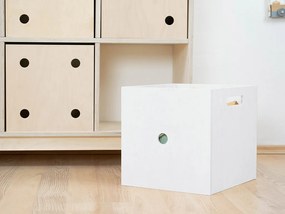 Benlemi Dřevěný úložný box DICE s čísly ve stylu hrací kostky Zvolte barvu: Bílá, Zvolte variantu: Trojka