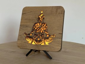 Li-Go "Buddha s mandalou" lampa 19x19 cm provedení povrchu: dub světlý