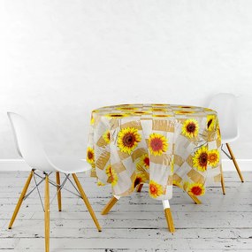 Ubrus PVC kulatý M-036A - Slunečnice (různé velikosti)