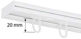 Dekodum Stropní kolejnice z PVC dvouřadá bílá Délka: 340 cm, Typ přichycení: háčky