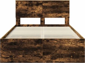 Rám postele s čelo Kouřový dub 120 x 123 cm Kompozitní dřevo 3408876