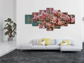 Obraz - Olejomalba, Rozkvetlá sakura (210x100 cm)