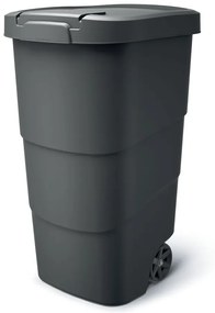 Prosperplast Zahradní nádoba s kolečky WHEELER antracit s recyklovaným černým víkem 110l