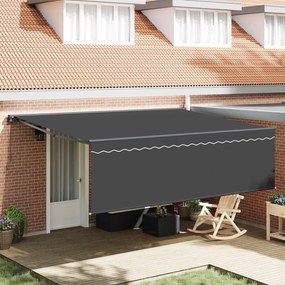 Stahovací markýza Antracit 450 × 300 cm Polyester a hliník 3330873