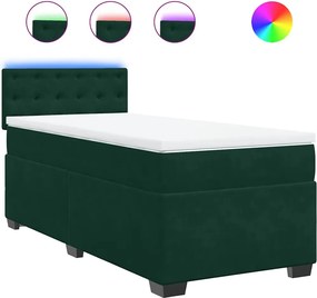 Box spring postel s matrací tmavě zelená 80 x 200 cm samet 3288477