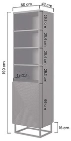 Regál Asha 50 cm na kovovém podstavci - černý mat