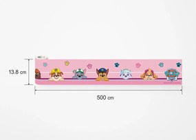 Dětská samolepící bordura na zeď Tlapková Patrola Buď Šťastný | 5 m x 13.8 cm | DWBD8005