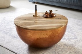 Moderní konferenční stolek s úložným prostorem Orient Storage měděný 60cm