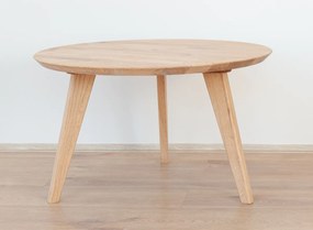 Bílý nábytek Konferenční stolek Orbetello 90 cm, dub, masiv