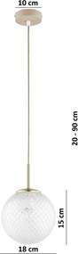 Brilagi - Lustr na lanku STELLA 1xE27/60W/230V pr. 18 cm béžová/zlatá