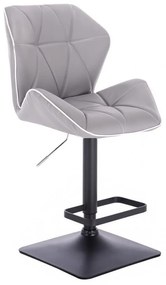 LuxuryForm Barová židle MILANO MAX na černé podstavě - šedá
