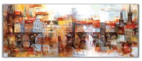 Malvis ® Obraz snové pražské panoráma - oranžové Velikost (šířka x výška): obdélník - 100x45 cm