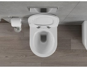 Mexen Rico závěsné wc Rimless s toaletním sedátkem Slim z duroplastu, bílá - 30720100
