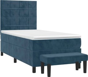 Box spring postel s matrací tmavě modrá 80 x 200 cm samet 3137813