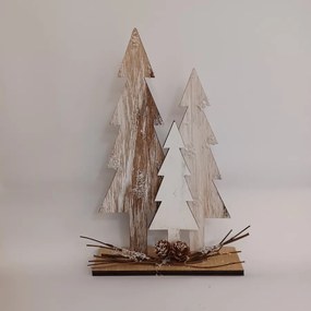 Dřevěná dekorace na stůl stromečky 16 × 4,5 × 24,7 cm, stojící