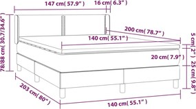 Box spring postel s matrací krémová 140x200 cm textil 3129638