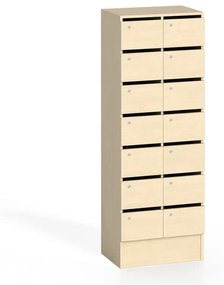 Skříň s poštovními přihrádkami, 14 přihrádek, bříza