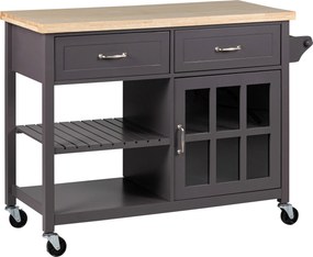 XXXLutz SERVÍROVACÍ VOZÍK, šedá, přírodní barvy, 117/86/48 cm Livetastic - Barové vozíky - 007968030601