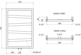 Mexen, Mexen Zoom dekorativní koupelnový radiátor 770 x 530 mm, 275 W, černý - W130-0770-530-00-70