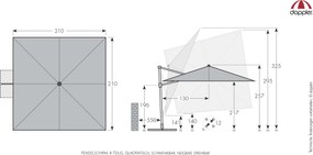 Doppler myZone 210 x 210 cm antracit