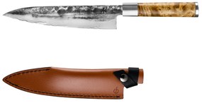 Ručně vyráběné nože z oceli Forged | Sun System Kuchařský nůž s koženým pouzdrem VG10