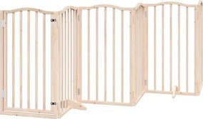 Zábrana pro psy s dvířky skládací 12 panelů 600 cm topol 3155589