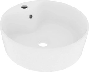 Luxusní umyvadlo s přepadem matné bílé 36 x 13 cm keramické 147031