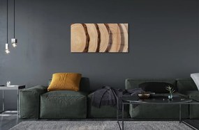 Obraz na skle plátky obilí dřeva 140x70 cm