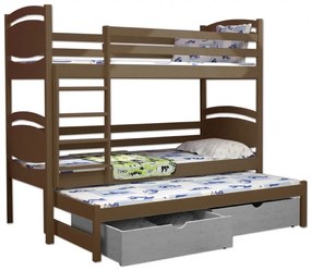 Patrová postel MASIV-V 003 80x180 cm  borovice masiv - DUB